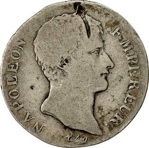 French Silver Franc "Napoleon I" 1803-1806 KM# 656.10 | coinscatalog.NET