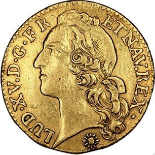 French Gold Louis D'or "Louis XV" 1740-1766 KM# 513.6 | coinscatalog.NET