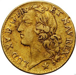 French Gold Louis D'or "Louis XV" 1740-1765 KM# 513.9 | coinscatalog.NET