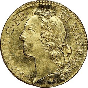 French Gold Louis D'or "Louis XV" 1740-1762 KM# 513.4 | coinscatalog.NET