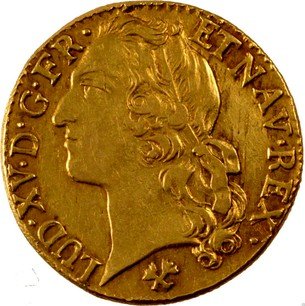 French Gold Louis D'or "Louis XV" 1740-1770 KM# 513.12 | coinscatalog.NET