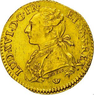 French Gold Louis D'or "Louis XVI" 1775-1784 KM# 567.9 | coinscatalog.NET