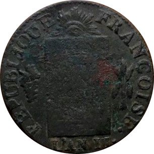 French Bronze Sol "First Republic. Lyon" 1793 KM# 619.5 | coinscatalog.NET