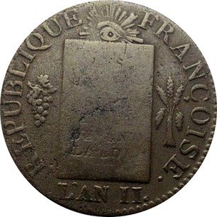 French Bronze Sol "First Republic. Limoges" 1793 KM# 619.7 ...