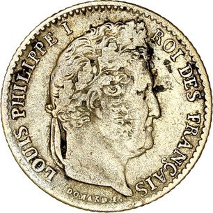 French Silver 1/4 Franc "Louis-Philippe I" 1832-1833 KM# 740.10 ...