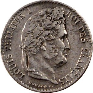 French Silver 1/4 Franc "Louis Philippe I" 1831-1845 KM# 740.3 ...