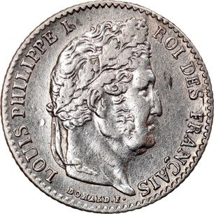 French Silver 1/4 Franc "Louis Philippe I" 1831-1845 KM# 740.7 ...