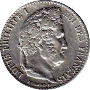 French Silver 1/4 Franc "Louis Philippe I" 1831-1845 KM# 740.1 ...