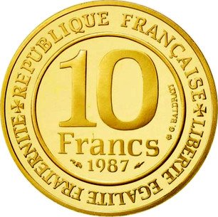 French Gold 10 Francs "Hugh Capet" 1987 KM# 961b | coinscatalog.NET