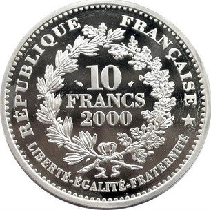 French Silver 10 Francs "Henri III" 2000 KM# 1969 | coinscatalog.NET