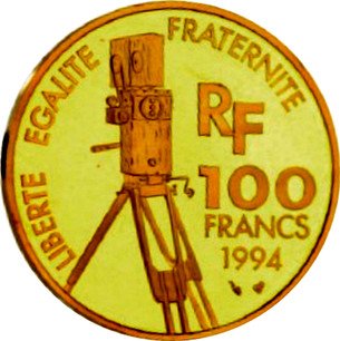 French 1/2 Oz Gold 100 Francs "Lumiere Brothers" 1994-1995 KM# 1073 ...