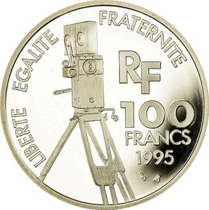 French Silver 100 Francs "Lumiere Brothers" 1994-1995 KM# 1072 ...