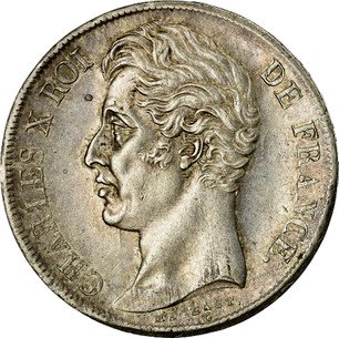 French Silver 2 Francs "Charles X" 1825-1830 KM# 725.7 | coinscatalog.NET