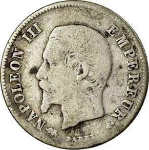 French Silver 20 Centimes "Napoleon III" 1856 KM# 778.3 | coinscatalog.NET