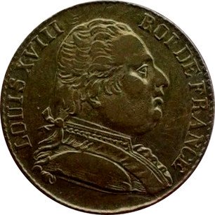 French Gold 20 Francs "Louis XVIII" 1815 KM# 706.7 | coinscatalog.NET