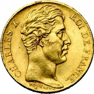 French Gold 20 Francs "Charles X" 1825-1830 KM# 726.4 | coinscatalog.NET