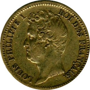 French Gold 20 Francs "Louis-Philippe I" 1830-1831 KM# 739.1 ...