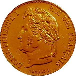 French Gold 20 Francs "Louis-Philippe I" 1832-1848 KM# 750.1 | coinscatalog.NET