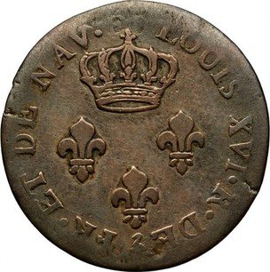 French Billon 3 Sous "Louis Philippe I. Colony of Cayenne" 1781-1846 KM ...