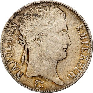 French Silver 5 Francs "Napoleon I" 1815 KM# 704.7 | coinscatalog.NET
