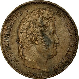 French Bronze 5 Francs "Visit of King Louis Philippe I to Rouen mint ...
