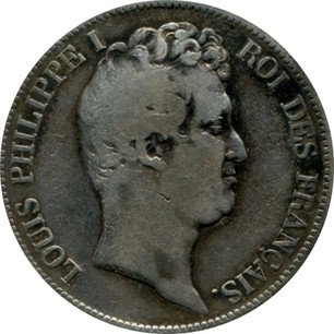 French Silver 5 Francs "Louis Philippe I" 1830-1831 KM# 736.3 ...