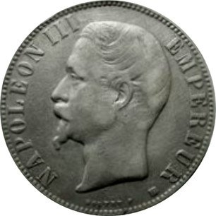 French Silver 5 Francs "Napoleon III" 1855-1856 KM# 782.2 ...