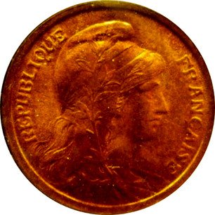 French Bronze 1 Centime "Marianne" 1898-1920 KM# 840 | coinscatalog.NET