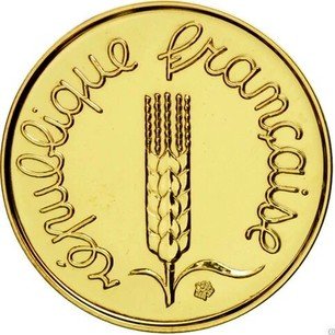 French Gold Centime "Wheat ears" 2000-2001 KM# 928a | coinscatalog.NET