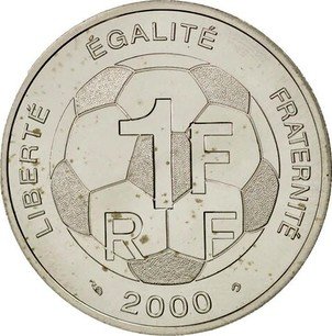 French Silver Franc "World Soccer Championship" 2000 KM# 1262 ...