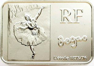 French Silver 1/4 Euro "Edgar Degas" 2007 KM# 1421 | coinscatalog.NET