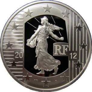 French Silver 10 Euro "10th Anniversary of the Euro" 2012 KM# 1889 ...