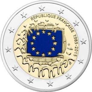 French Bi-Metallic 2 Euro "30th Anniversary of the Flag of Europe ...