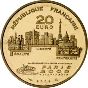 French 1/2 Oz Gold 20 Euro "IX Athletics World Championships in Paris ...