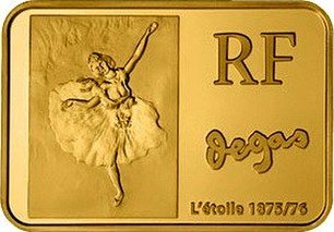 French 1/2 Oz Gold 20 Euro "Edgar Degas" 2007 KM# 1422 | coinscatalog.NET