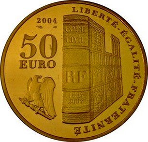 French 1 Oz Gold 50 Euro "Crowning Napoleon I" 2004 KM# 1368 ...
