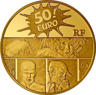 French 1/4 Oz Gold 50 Euro "Comic Strip Heroes - XIII" 2011 KM# 1837 ...