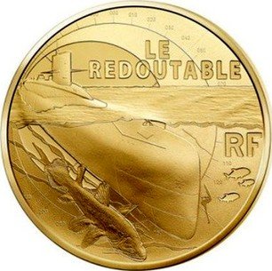 French 1/4 Oz Gold 50 Euro "Nuclear Submarine Le Redoutable" 2014 KM ...