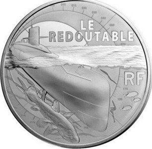 French 5 Oz Silver 50 Euro "Nuclear Submarine Le Redoutable" 2014 KM ...