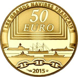 French 1/4 Oz Gold 50 Euro "Le Colbert" 2015 KM# 2233 | coinscatalog.NET