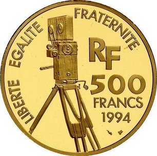 French 1 Oz Gold 500 Francs "Lumiere Brothers" 1994 KM# 1074 ...
