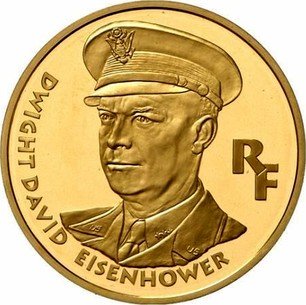 French 1/2 Oz Gold 500 Francs "Dwight David Eisenhower" 1994 KM# 1054 ...