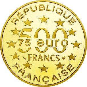 French 1/2 Oz Gold 500 Francs-75 Euro "St. Stephen's Cathedral. Vienna ...