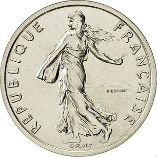 French Silver 1/2 Franc "Piedfort" 1988 | coinscatalog.NET