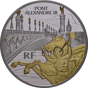 French Silver 10 Euro "Alexandre III Bridge" 2018 | coinscatalog.NET