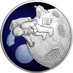French Silver 10 Euro "First step on the Moon" 2019 KM# 2786 ...