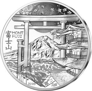 French Silver 10 Euro "Mount Fuji" 2020 KM# 2882 | coinscatalog.NET