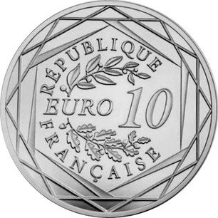 French Billon 10 Euro "UEFA Euro" 2016 KM# 2291 | coinscatalog.NET