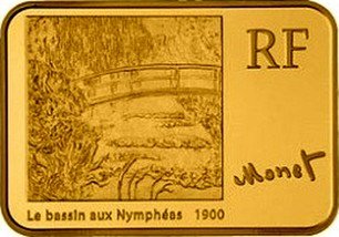 French 1/2 Oz Gold 100 Euro "Claude Monet" 2009 KM# 1641 | coinscatalog.NET