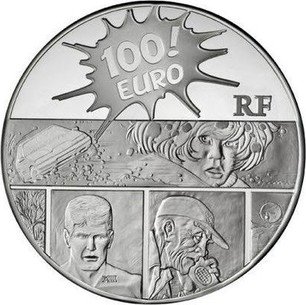 French 10 Oz Silver 100 Euro "Comic Strip Heroes - XIII" 2011 KM# 1836 ...